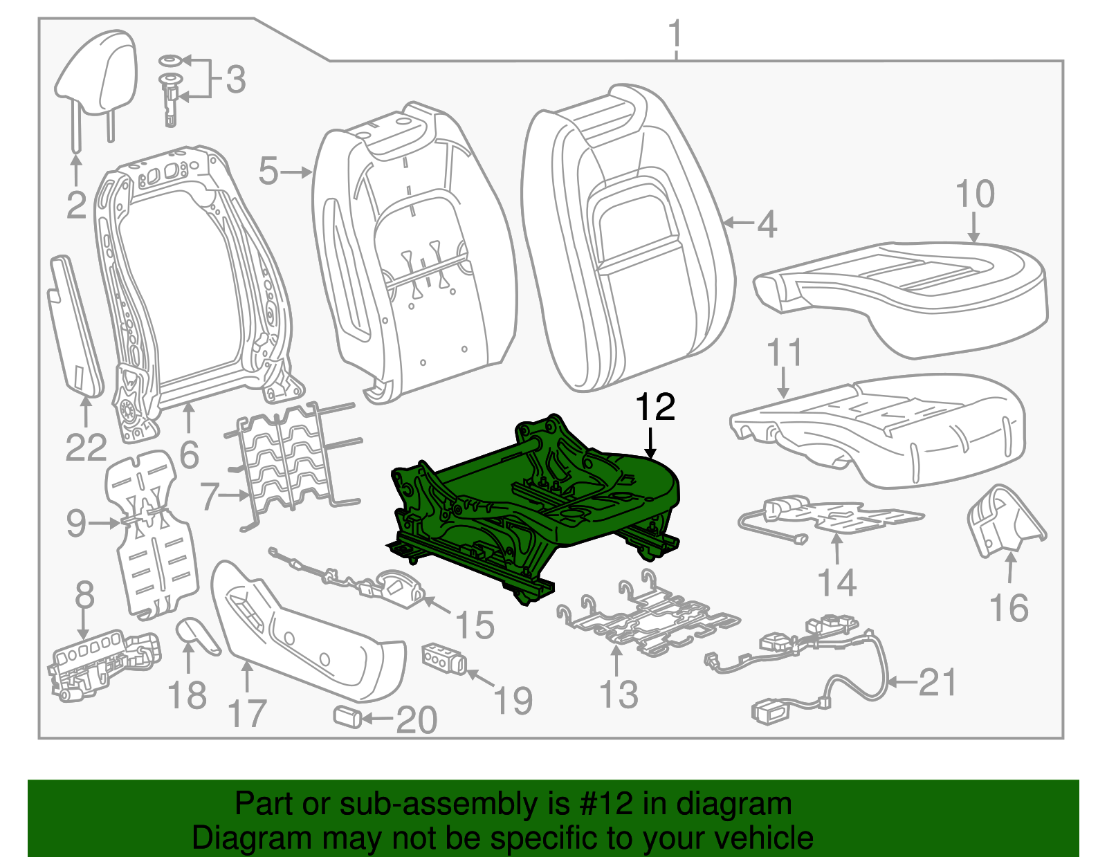 13529729 - Driver Seat Cushion Frame 2015-2022 GM | Big 3 Auto Parts