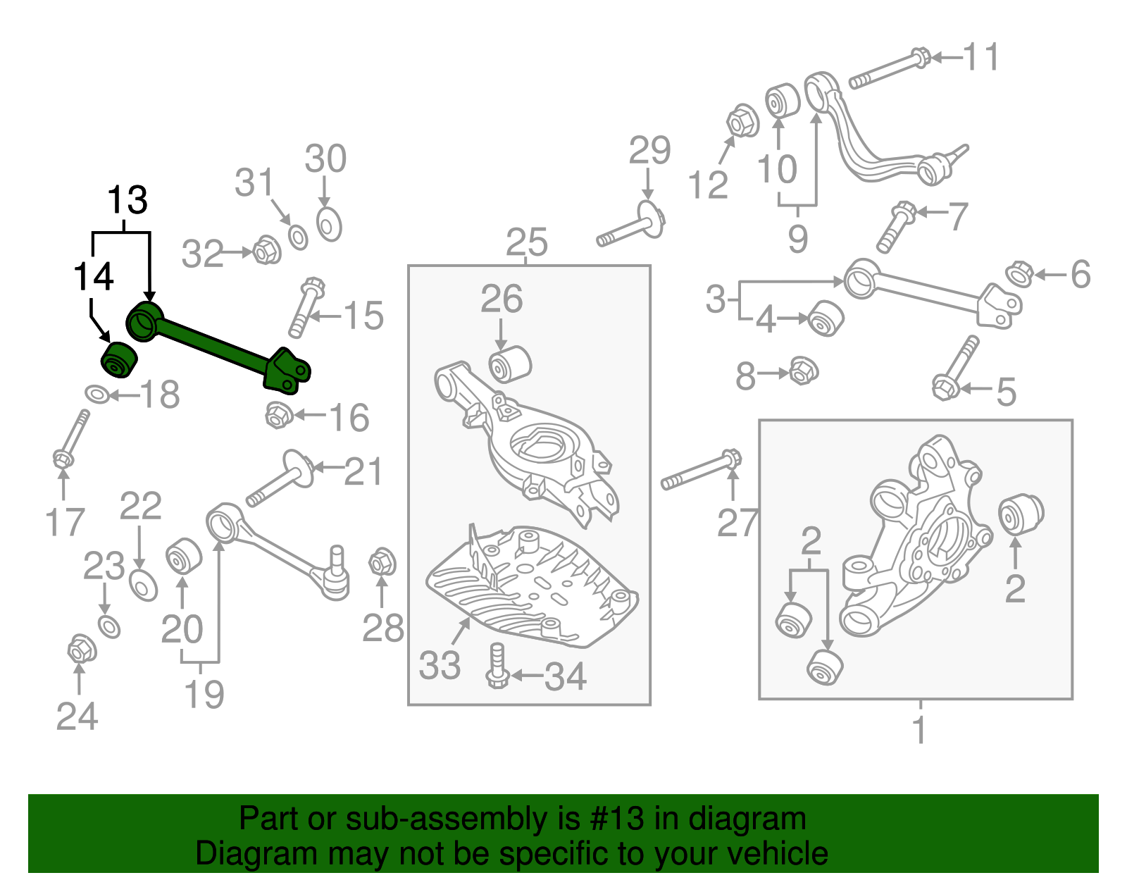 Hyundai - 55270-B1300 - Arm Assembly Rear Trailing Arm - 2018-2020 ...