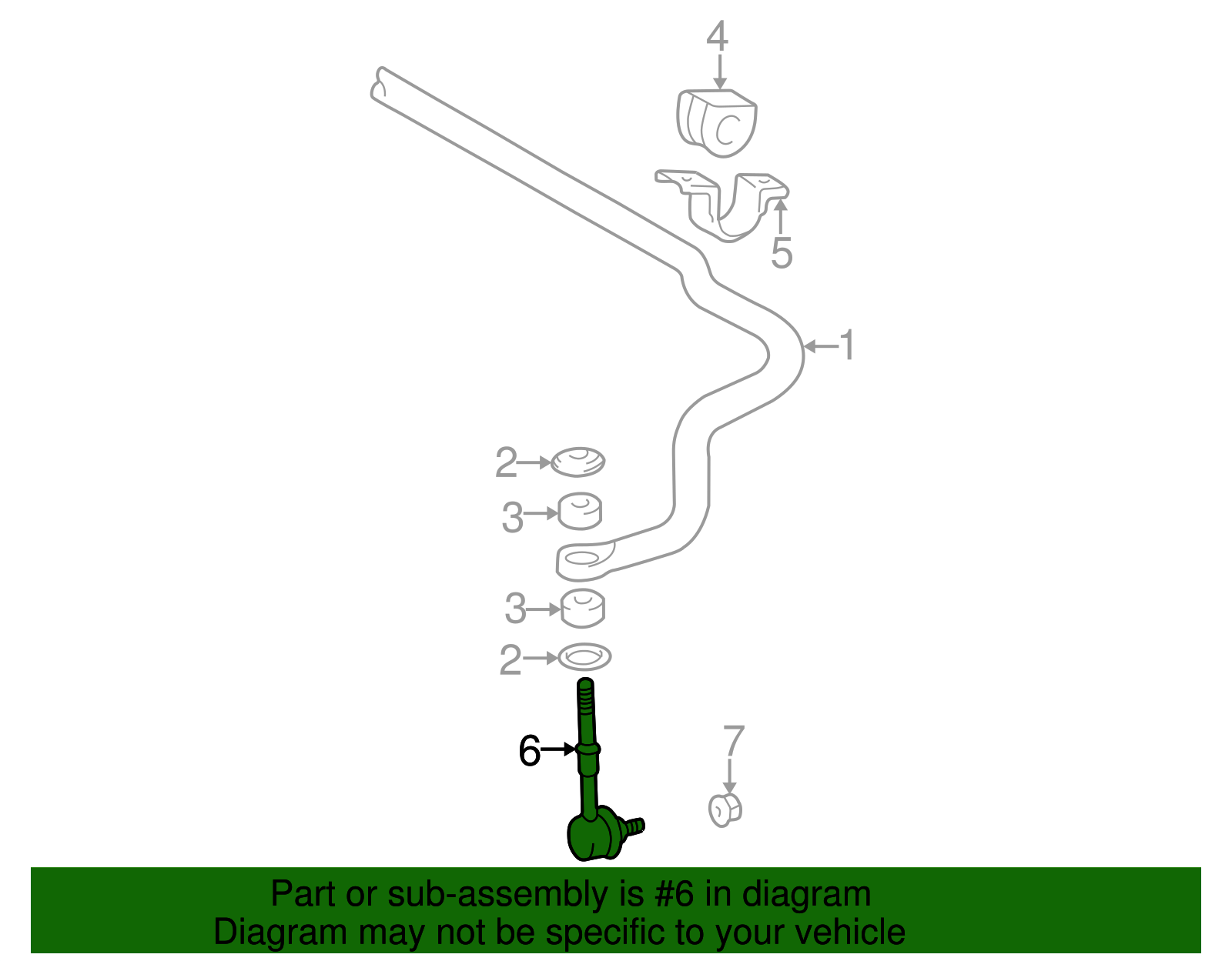 2001-2004 Toyota Tacoma Link Assembly, Front Stabilizer, Left 48810 ...