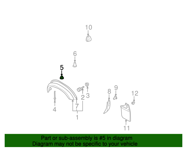 1996-2004 Nissan Pathfinder Flare Grommet 76881-0W000 | TascaParts.com