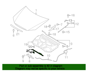 86435-2F000 - Seal To Hood - 2004-2009 Kia | Kia Auto Parts