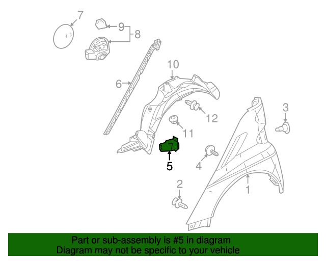000-998-24-85 - Quarter Panel Clip 2008-2016 Smart Fortwo | Mercedes ...