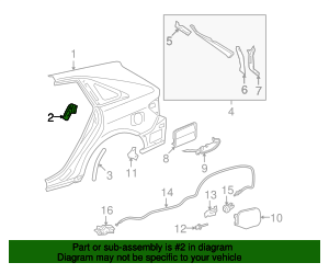 2009-2015 Toyota Venza Quarter Panel Reinforcement 61503-0T010 | Toyota ...