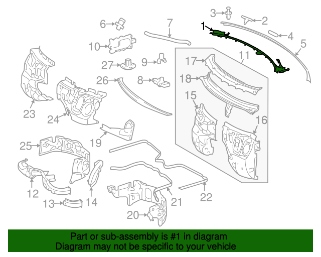 219-830-03-13 - Cowl Cover 2007-2011 Mercedes-Benz | AutoNationParts.com