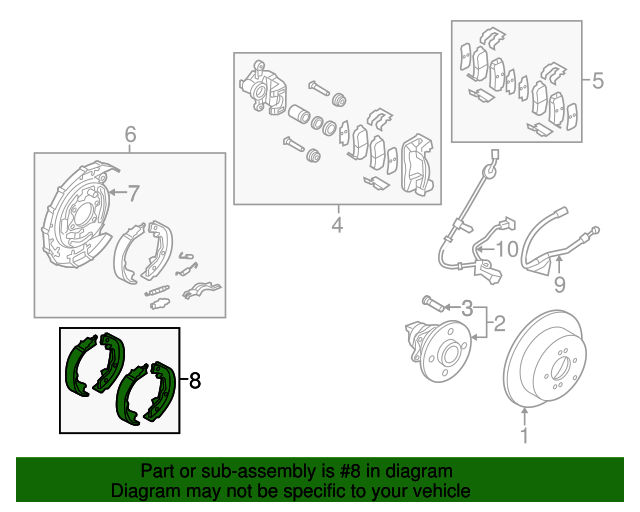 58350-1GA00 - Brake Shoes 2006-2011 Kia | Kia.Parts Store