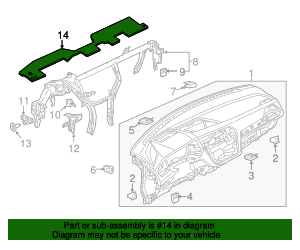 2018 Volkswagen Tiguan Sound Absorber 5NA-863-801-A | VW Direct Parts