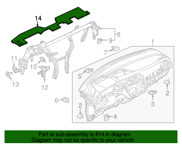 2018 Volkswagen Tiguan Sound Absorber 5NA-863-801-A | VW Direct Parts