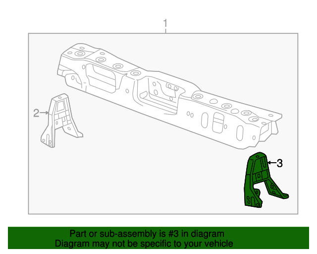 94516426 - Driver Side Front End Upper Tie Bar Support 2016-2022 ...