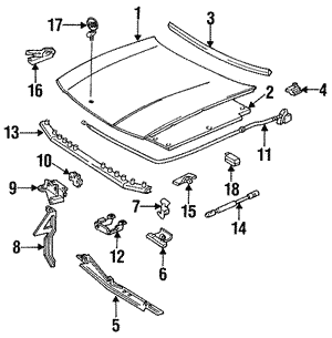 GM Parts | Genuine Primary Hood Latch Release Cable Part# 10186229 | GM ...