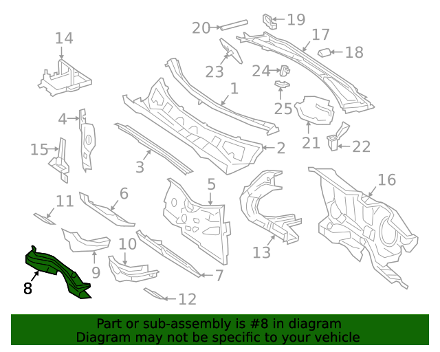 177-620-28-01 - Cowl Crossmember 2019-2023 Mercedes-Benz ...