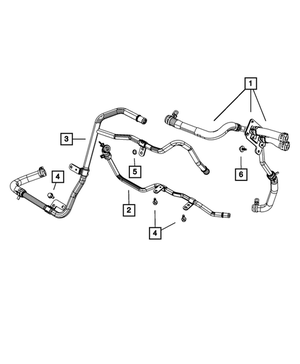 2011-2019 Mopar Heater Supply And Return Hose And Tube 55038030AN ...