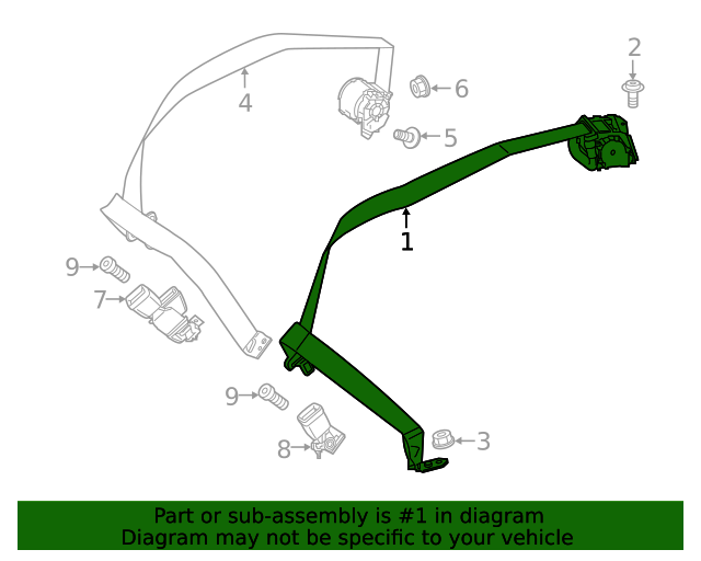 247-860-91-02-9C94 - Outer Belt Assembly 2019-2023 Mercedes-Benz ...