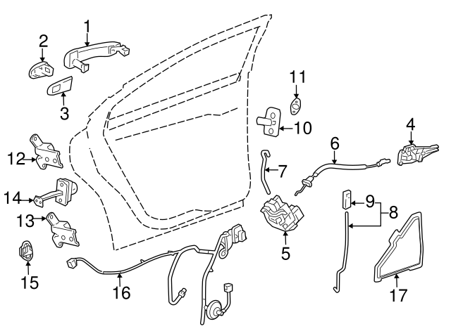 13281805 GM Passenger Side Rear Door Outside Handle Rod | GM Parts Store