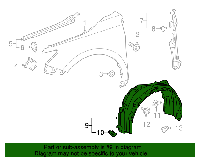 53875-06210 - Fender Liner - 2015-2017 Toyota Camry | OEM Genuine ...