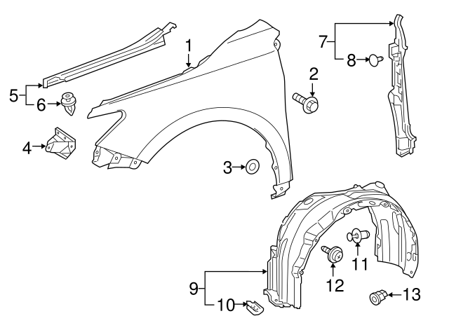 2015-2017 Toyota Camry Fender Bracket 53836-06080 | AutoNation Parts