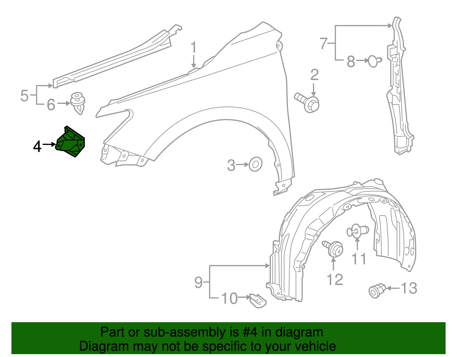 2015-2017 Toyota Camry Front Bracket 53835-06080 | Toyota Parts Center