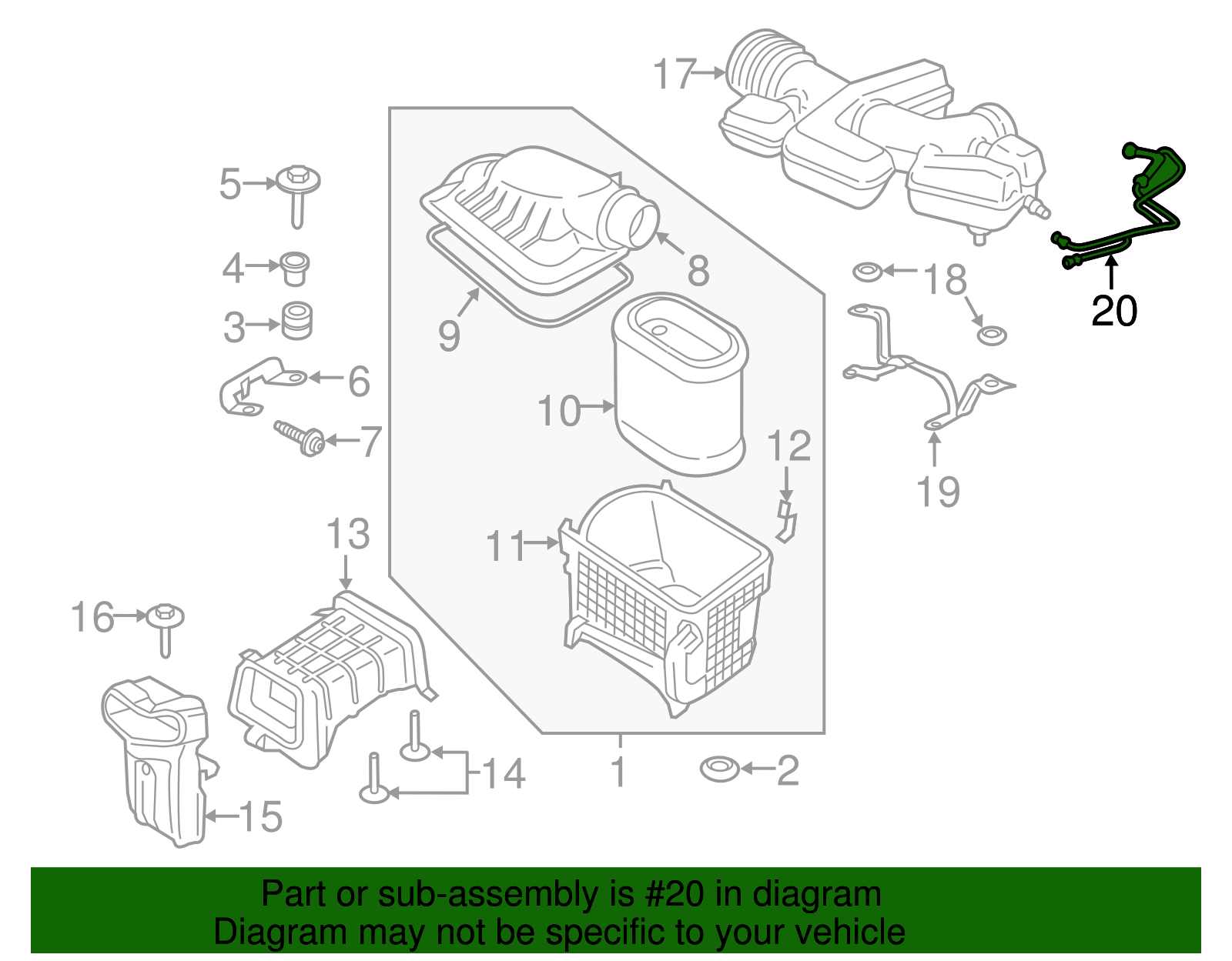 2017-2019 Ford | Vacuum Tube | HC3Z-9C490-H | Walls' Ford Parts