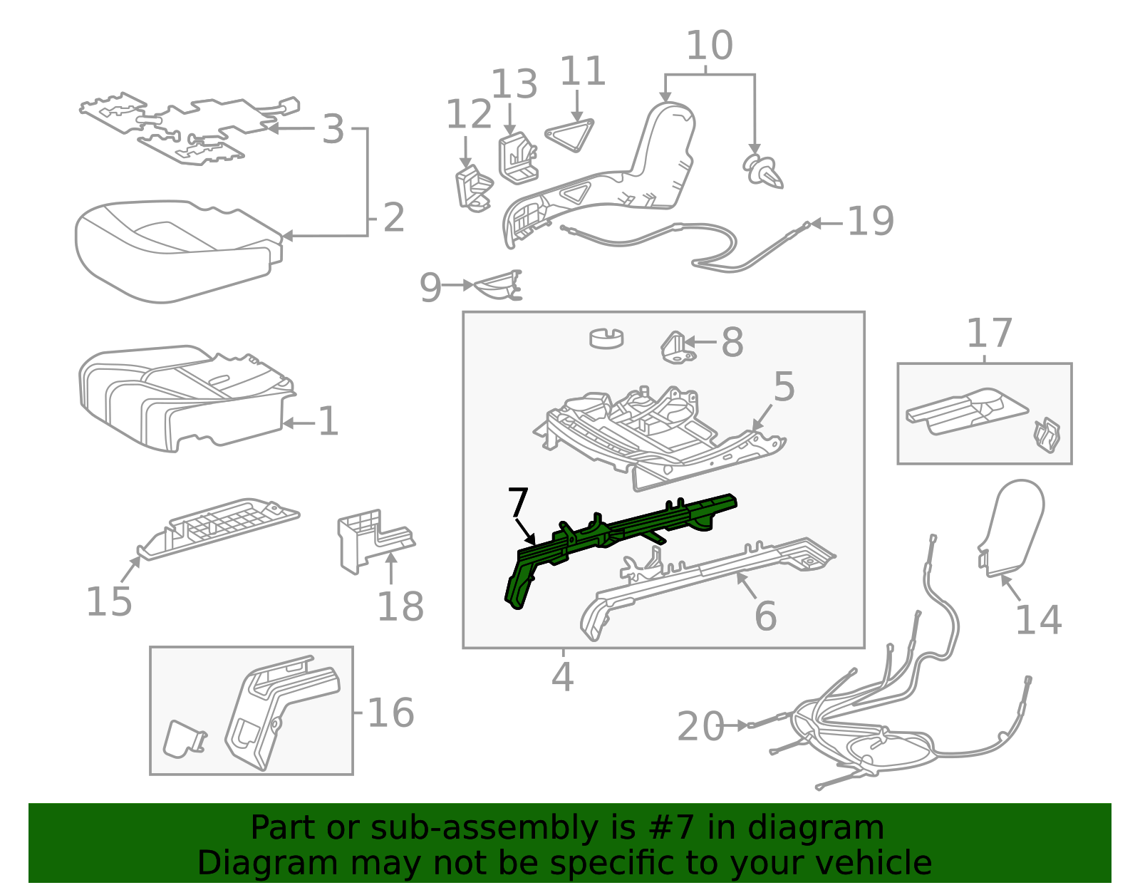 2020-2024 Toyota Highlander Seat Track 72160-0E160 | Toyota Parts Center