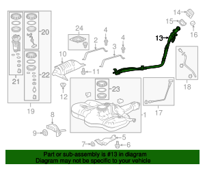 17651-T5R-A01 - Tube, Filler Neck - 2015-2020 Honda | Honda Car Parts ...