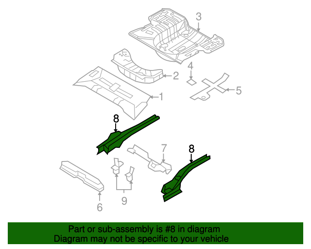 2009-2011 Hyundai Accent Side Rail 65720-1E500 | OEM Parts Online