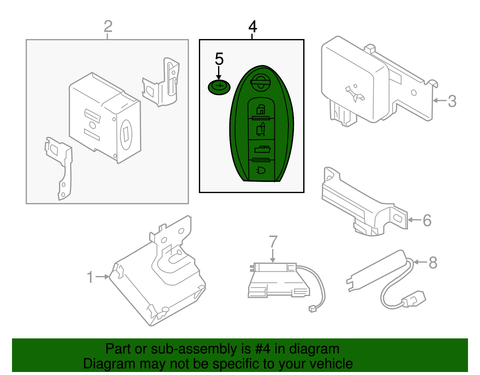 2009-2018 Nissan 370Z Keyless Entry Transmitter 285E3-1ET5A | OEM Parts ...