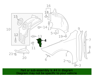 2019-2022 Mercedes-Benz Fender Front Bracket 177-880-19-00 | MB OEM Parts