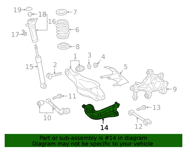 48780-0R040 - Trailing Arm - 2019-2023 Toyota | OEM Genuine Toyota Parts