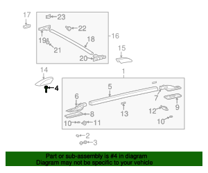 2004-2013 Toyota Side Rail Assembly Bolt 63230-42010 | Toyota Parts Center