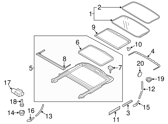30674272 - Sunroof Glass - 2007-2016 Volvo | Volvo OEM Parts Direct