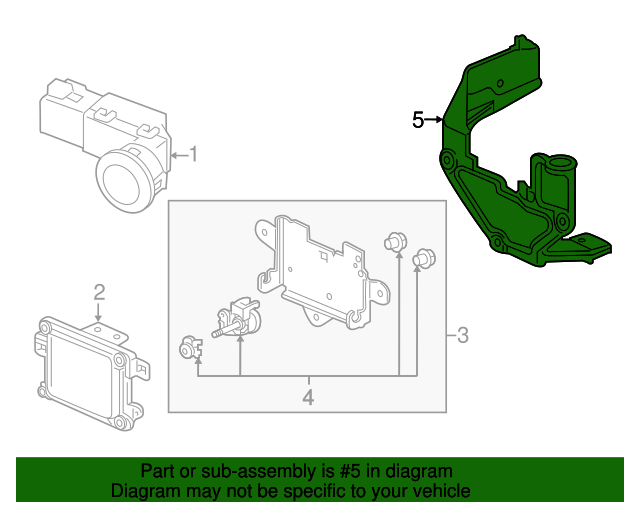 36804-T3L-A01 - Bracket Radar - 2016 2017 Honda Accord | Honda Factory ...