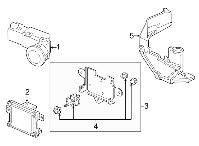 36805-T2A-A01 - Cruise Control Distance Sensor Hardware Kit 2016-2019 ...