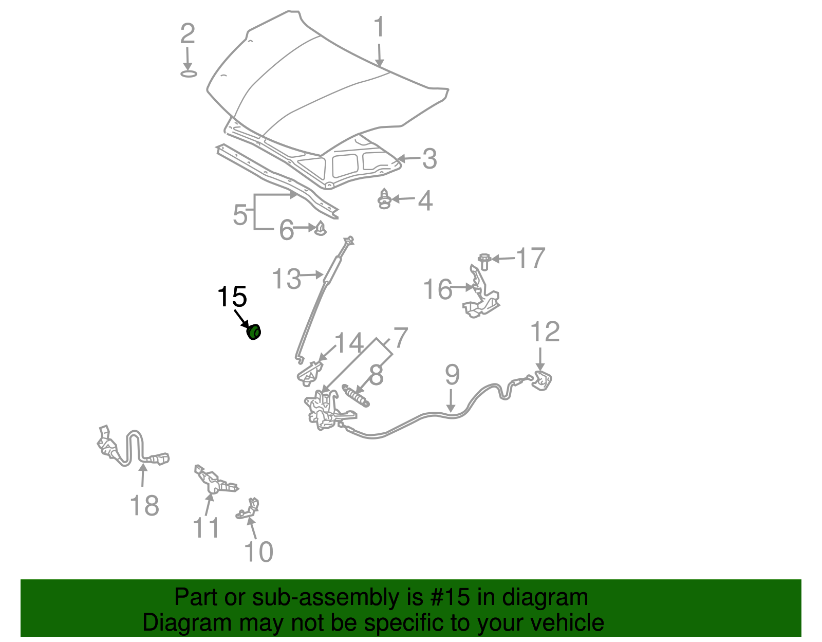 90480-A0001 - Hood Prop Rod Grommet 2004-2010 Toyota Sienna | Longo ...