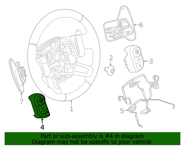 LR116682 - Steering Wheel Radio Controls 2018-2022 Land Rover ...