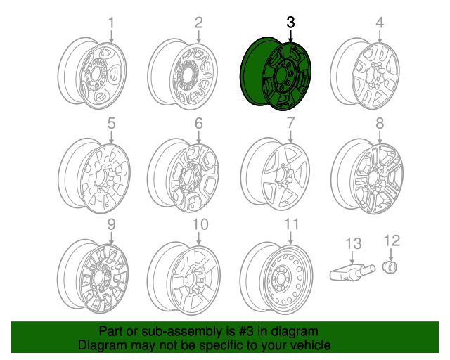2011-2019 GM 17x7.5-Inch Wheel 09597727 GM | GMPartsDirect.com