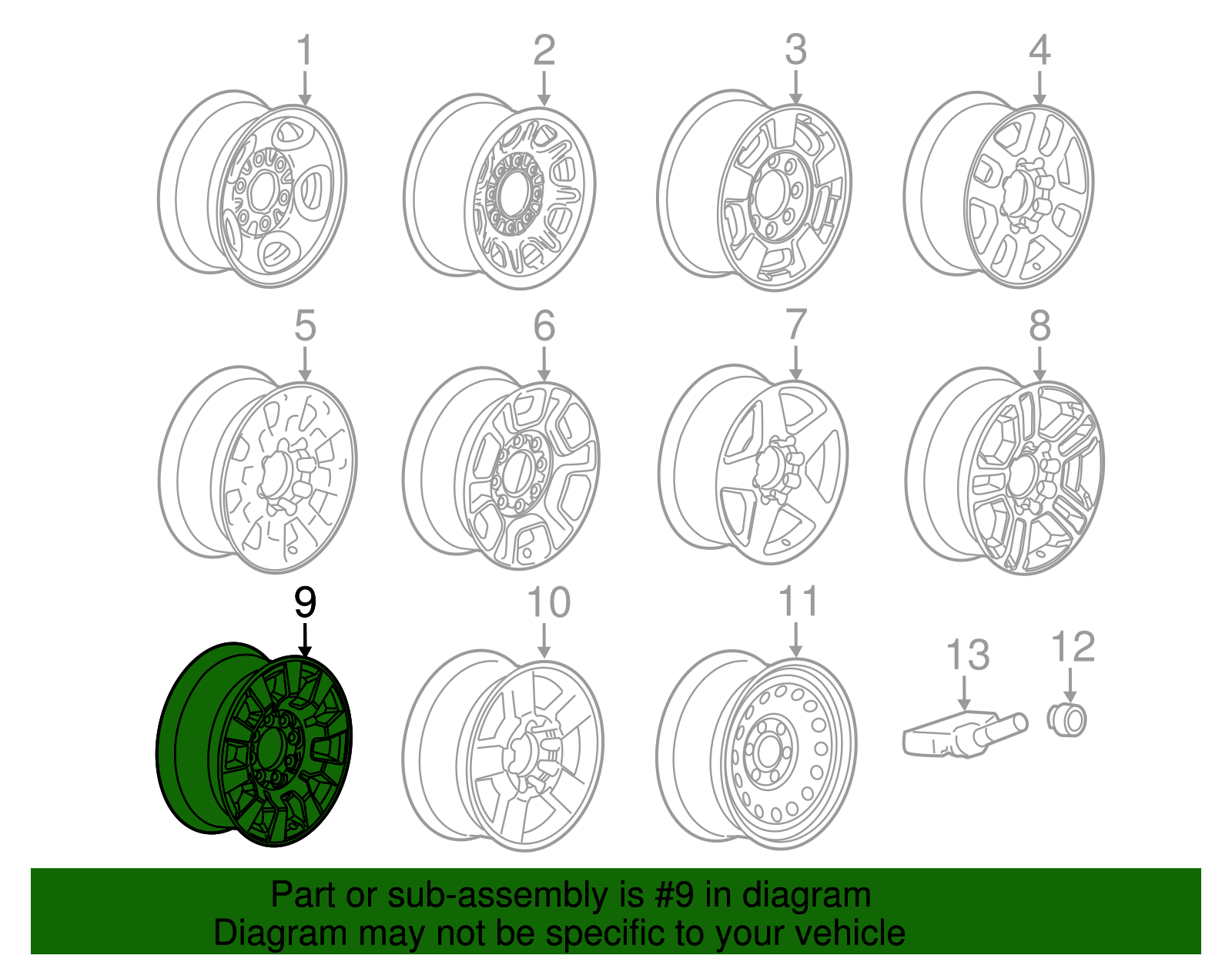 2017-2019 GM Aluminum Front and Rear Wheel 84711929 | GM OEM Parts Online
