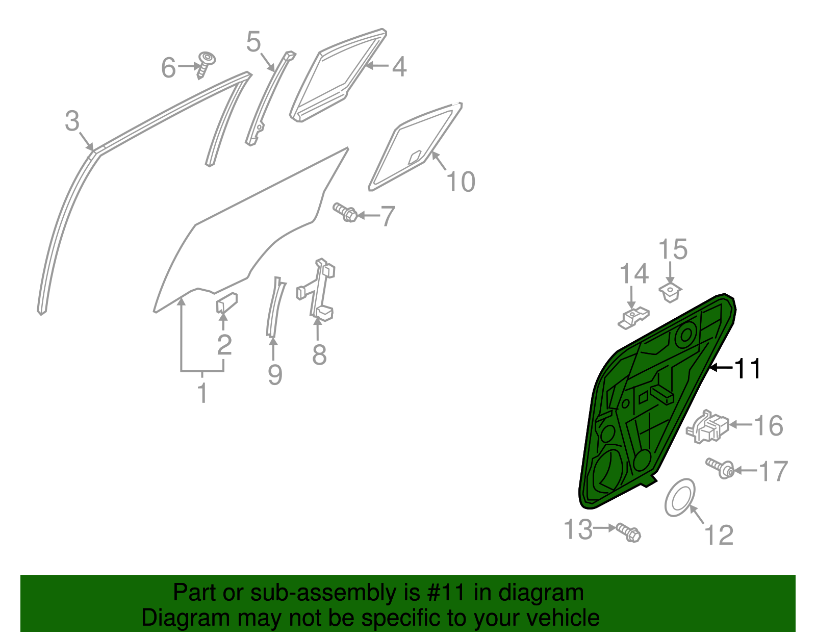 83471-D9000 - Window Regulator 2017-2022 Kia Sportage | Kia.Parts Store