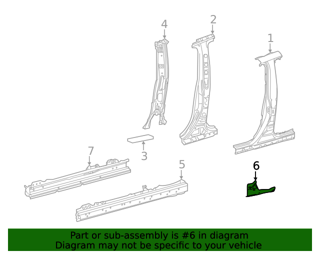 OEM 2021-2024 Toyota Venza Rocker Reinforced Part # 61418-48070 ...