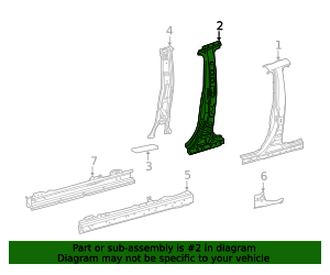 2021-2023 Toyota Venza Body B-Pillar Reinforcement 61037-48907 | Toyota ...