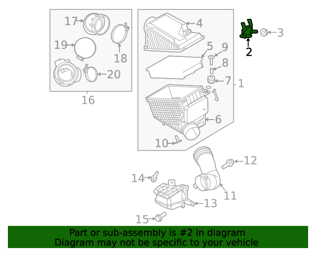 2021-2023 Hyundai Mass Air Flow Sensor Bracket 31610-T1000 | OEM Parts ...