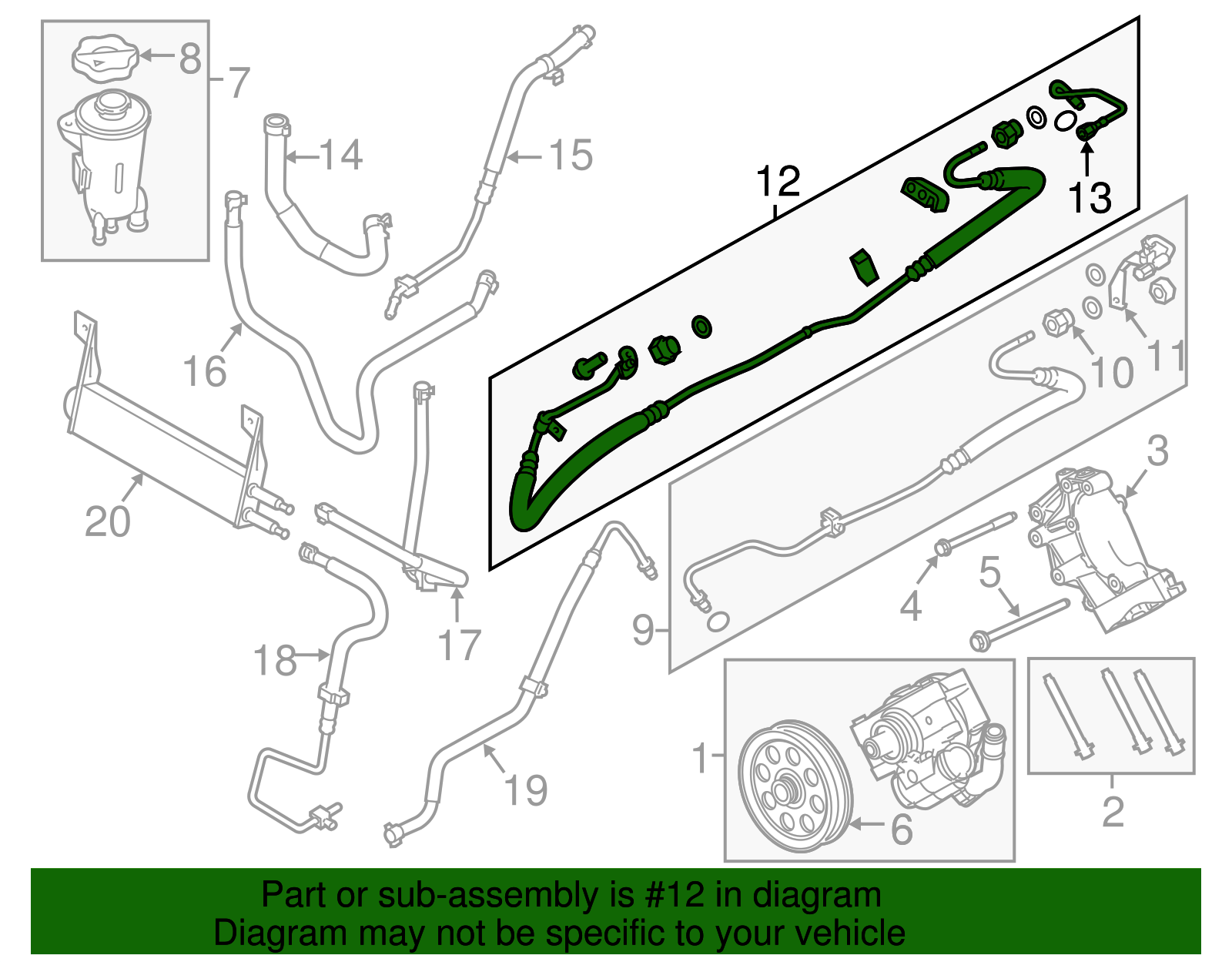 OEM Ford Power Steering Pressure Hose For 2011-2016 Ford - Part No ...