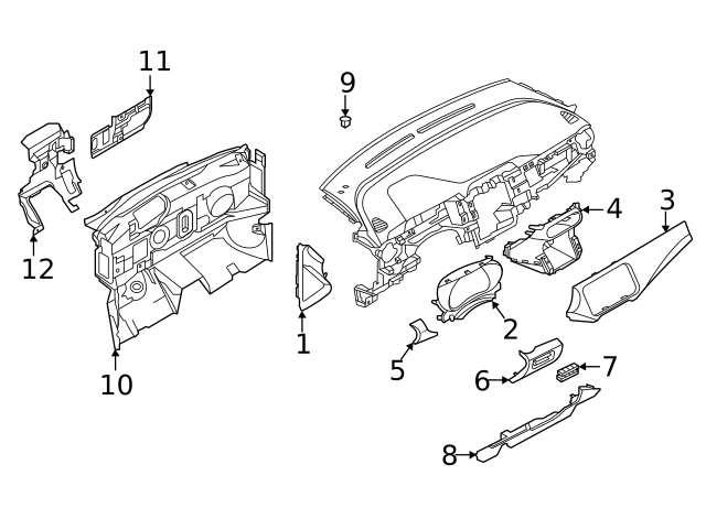 2020-2024 Nissan Switch Panel Hole Cover 68492-5EF0A | Parts Nissan of ...