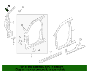 64526-TG7-A01 - Inner Hinge Pillar Baffle 2018-2025 Honda Ridgeline ...