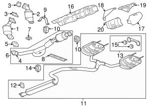 2013-2015 Cadillac XTS 3-Way Catalytic Converter with Pipes, Shield ...