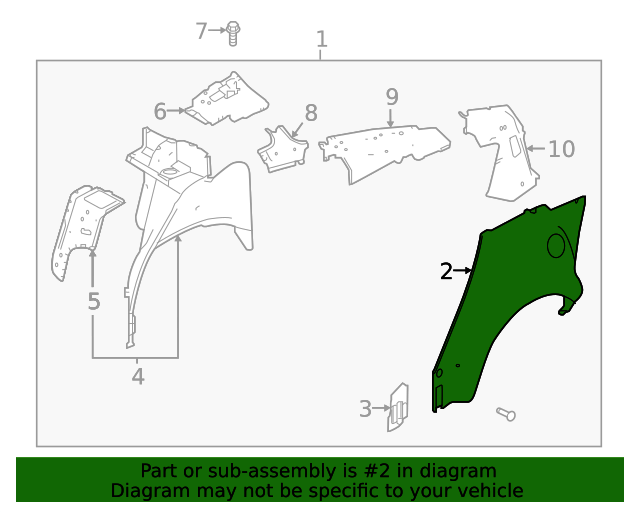 76713-6CA0A - Outer Wheelhouse 2019-2024 Nissan Altima | Nissan Parts ...