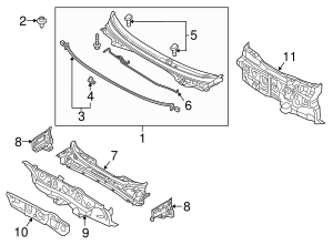 2015-2019 Hyundai Sonata Cowl Grille 86150-C2000 | OEM Parts Online