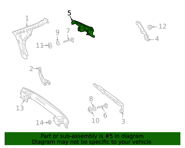 213-885-23-07 - Basic Carrier, Bumper Mercedes-Benz USA Parts