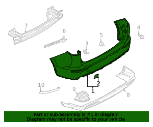 85012W050P - Face, Rear Bumper 2022-2024 Mitsubishi | Mitsubishi Direct ...