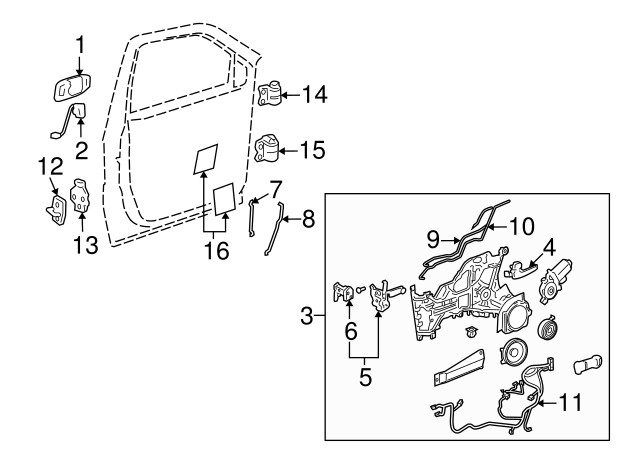2005-2008 GM Front Interior Driver Side Door Handle 89044625 | OEM ...
