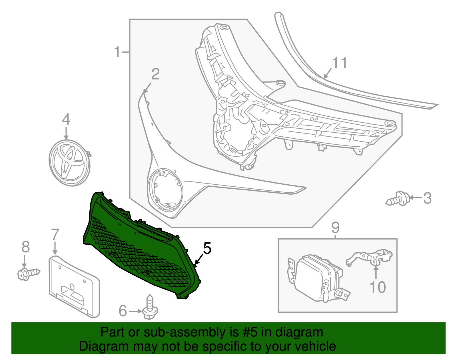 Toyota Lower Grille Part# 5311202740 | Toyota Of Colorado Springs Parts