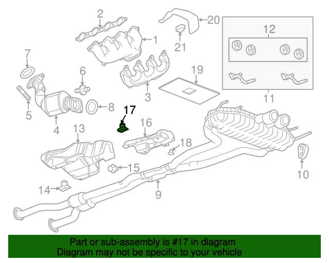 2011-2015 Cadillac CTS Exhaust Heat Shield Retainer 11570586 GM ...
